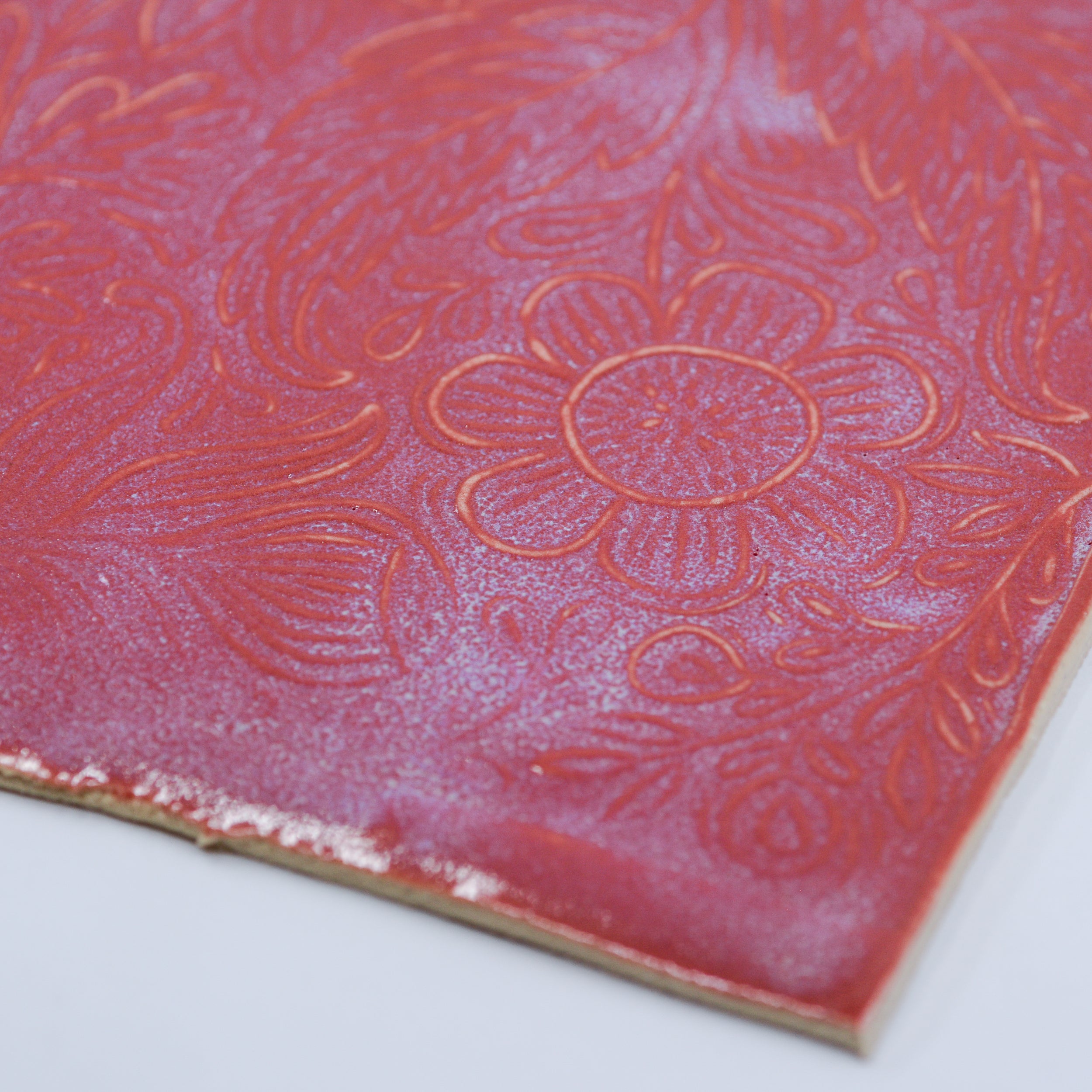 Floral Doodle - Handmade Ceramic tiles – Luna Mosaic Arts
