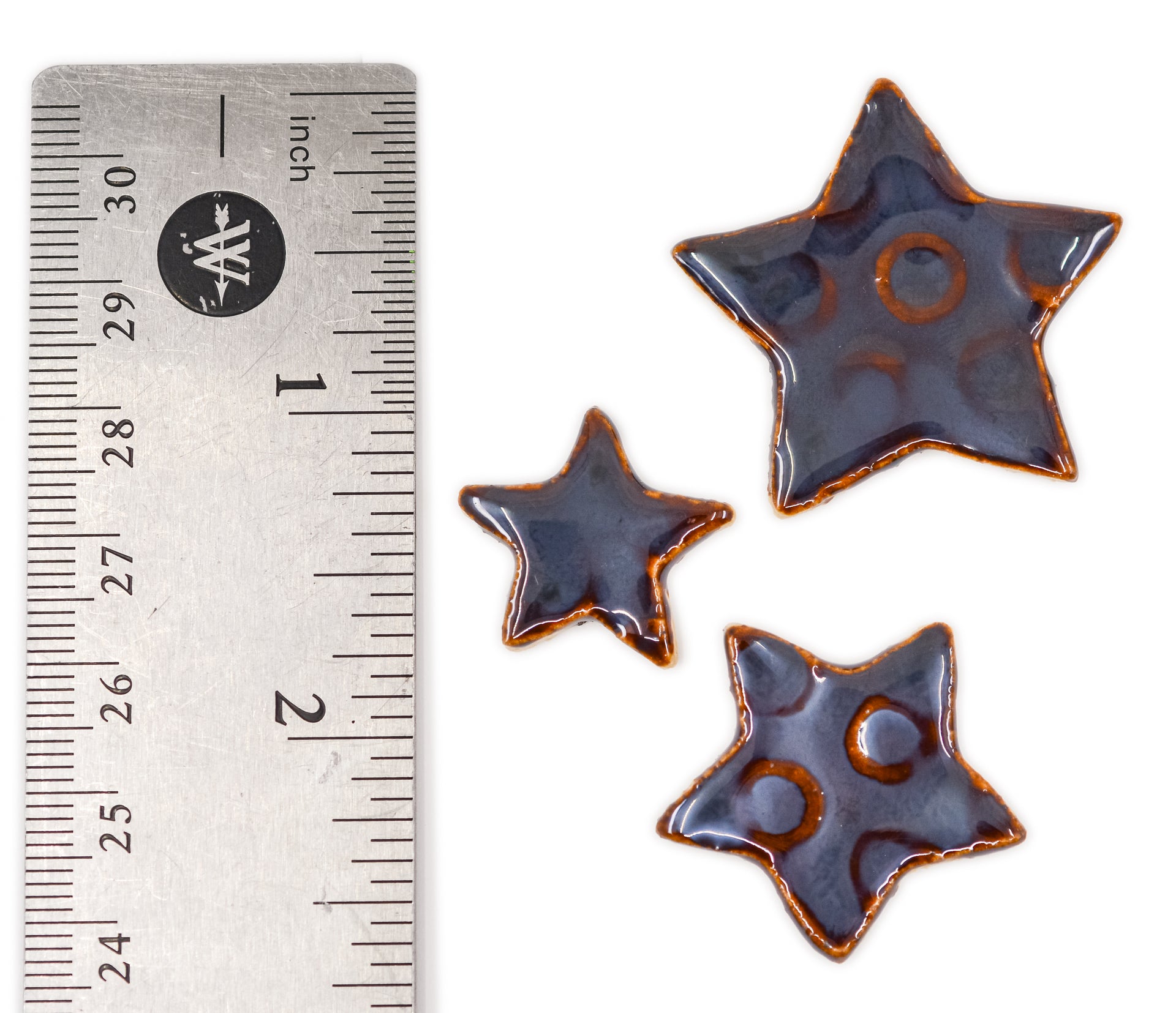 Metallic Stars - Handmade Ceramic tiles – Luna Mosaic Arts