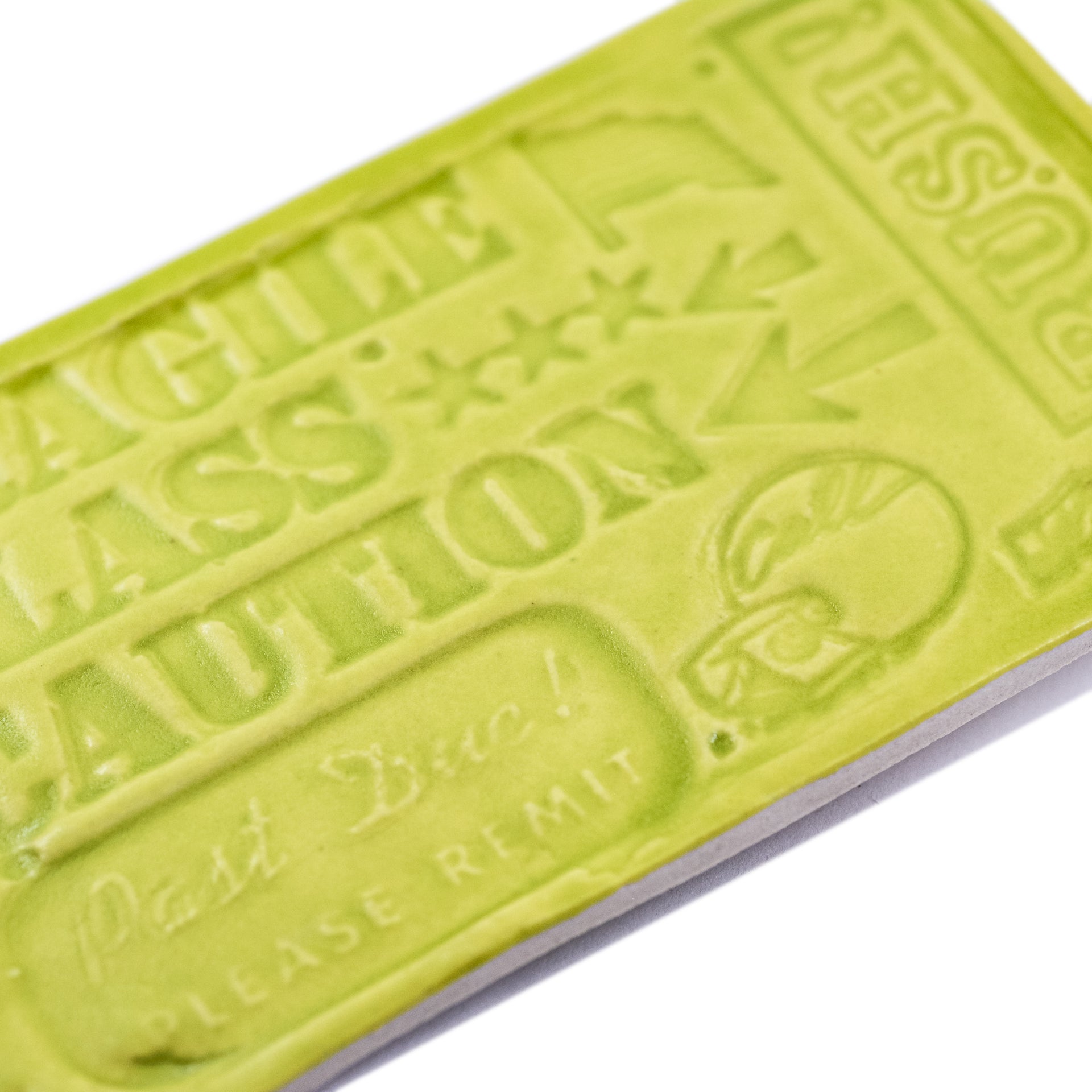 Fragile Glass Caution - Handmade Ceramic tiles – Luna Mosaic Arts