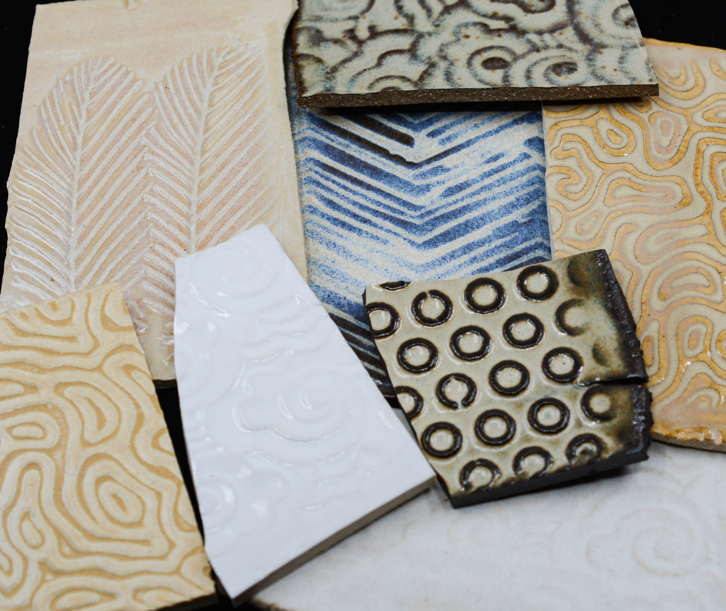 Creams and tans - Handmade Ceramic Tile Scraps - 1/2lb – Luna Mosaic Arts
